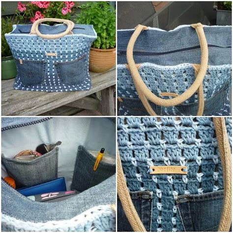 Sew Your Own Stylish Denim Purses Gehaakte Tas Patronen Zelfgemaakte Tassen Gehaakte Handtassen