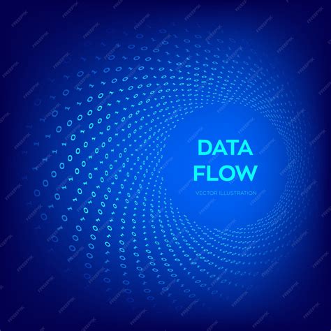 Premium Vector Data Flow Digital Code Binary Data Flow Virtual