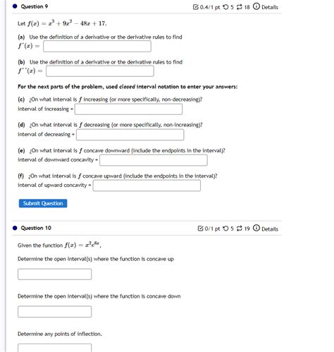 Solved Let F X X3 9x2−48x 17 A Use The Definition Of A