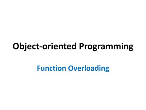 SOLUTION C Function Overloading Studypool