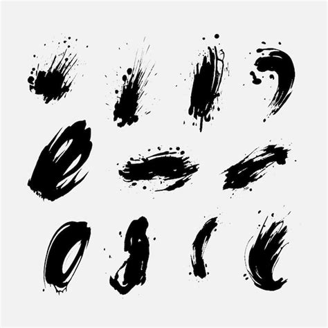 블랙 브러시 스트로크 텍스처 터 세트 프리미엄 벡터 블랙 브러시 스트로크 텍스처 터 세트 프리미엄 벡터