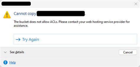 The Bucket Does Not Allow Acls Error When Copying File To Bucket With Bucketownerenforced