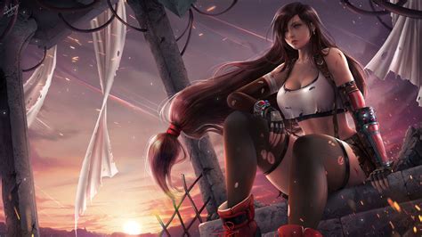 Tifa Lockhart Final Fantasy Vii Art 4k Wallpaper Pixiewall