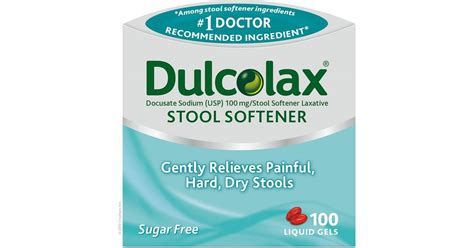 Dulcolax Gentle Relief Stool Softener Laxative Sodium 100mg Liquid