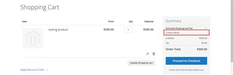 magento2 magento 2 how to add a custom block in cart summary just