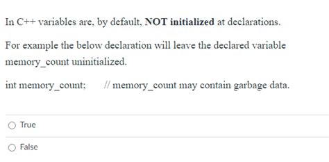 Solved In C Variables Are By Default NOT Initialized At Chegg