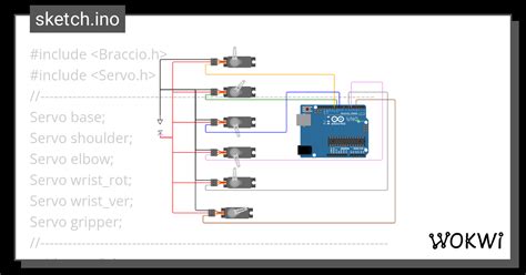 Braccio Robot Wokwi Esp32 Stm32 Arduino Simulator