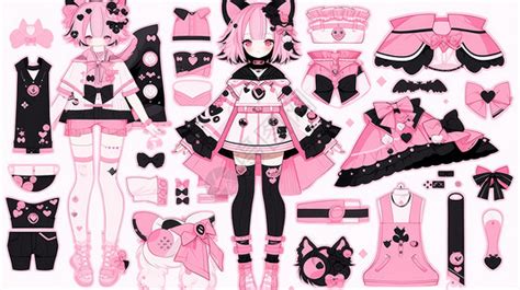 穿玫红色可爱的公主裙的卡通小女孩卡通换装插画图片下载 正版图片402527592 摄图网