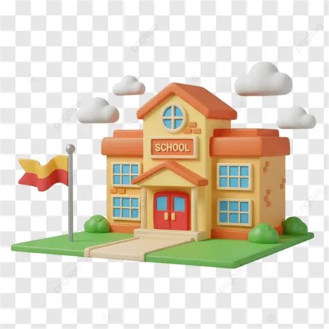 Edificio Escolar De Dibujos Animados