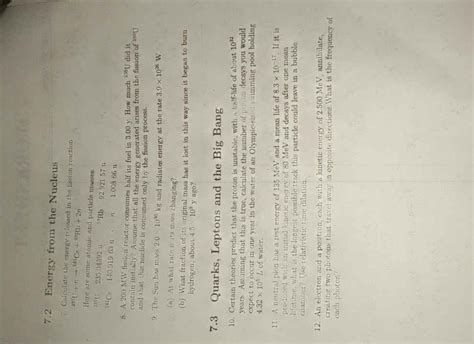 Questions On Nuclear And Particle Physics Calculate The Energy Released