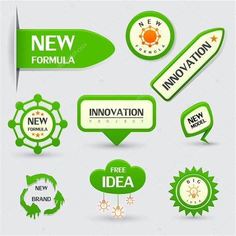 Set Of Green New Formula Labels Stock Vector By ©stockerteam 27934371
