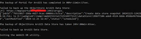 Solved Cant Backup Arcgis Enterprise 114 Webgisdr Since Esri Community