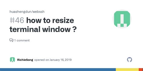 How To Resize Terminal Window · Issue 46 · Huashengdunwebssh · Github