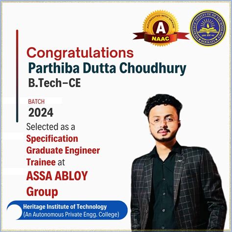 Parthiba Dutta Choudhury On Linkedin Thanks To Heritage Institute Of