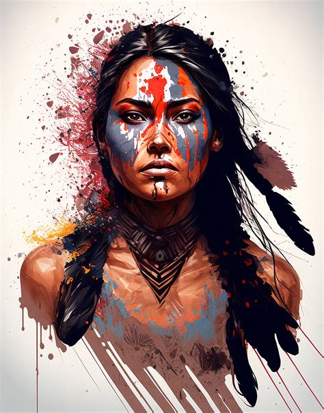 Beautiful Native American Female Warrior Native American Portrait
