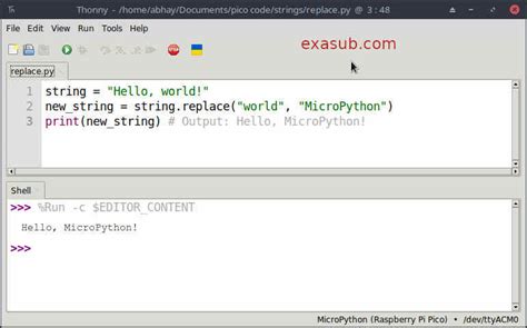 String Manipulation In Micropython On Raspberry Pi Pico Exasub