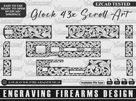 Engraving Firearms Design Glock 43x Scroll Design Etsy