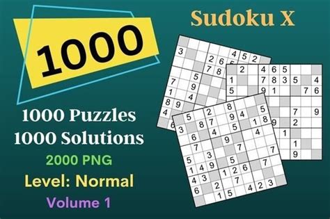 1000 Sudoku X Puzzles Normal Graphic By Puzzles Planners And Journals · Creative Fabrica