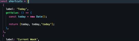 Date Range Picker Shortcuts Unable To Get The Shortcut That Is