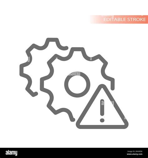 Gear And Warning Exclamation Mark Or Point Sing System Breach Danger