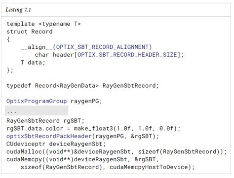 Optix 7 Shader Binding Table