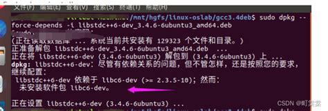 libstdc 6 dev 依赖 libc6 dev ＞ 2 3 5 10 然而未安装软件包libc6 dev 未安装软件包
