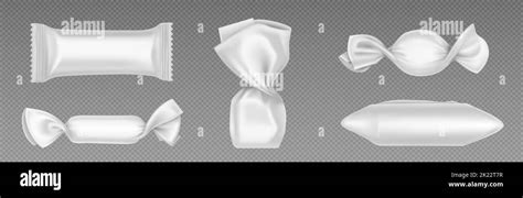 Blank Wrappers Of Candies And Chocolates 3d White Plastic Packs