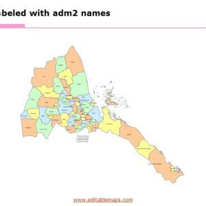 Eritrea Map With Regions And Districts Editable PowerPoint Maps