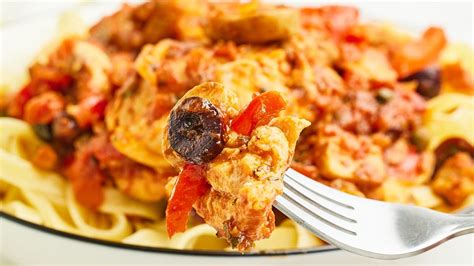Chicken Cacciatore With Pasta Cheerful Cook