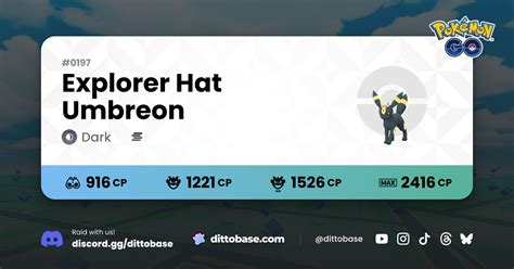 Explorer Hat Umbreon Pokémon Go Dittobase