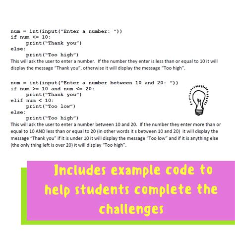 Python If Statement Programming Challenges Teaching Resources