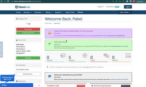DNS Records Setup For Dianahost