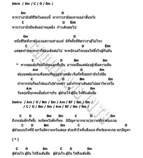 หัวใจนักสู้คอร์ด คอร์ด หัวใจนักสู้ บ่าววี