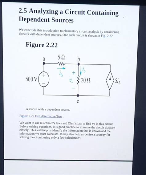 Solved Analyzing A Circuit Containing Dependent Chegg