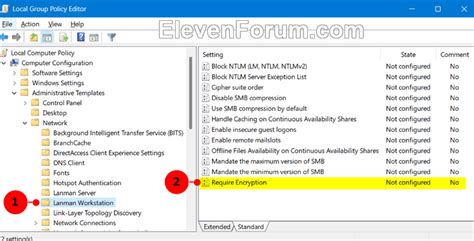 Enable Or Disable Require Smb Client Encryption In Windows 11 Windows