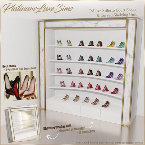 P Luxe Sc Deco Shoes Curved Shelving Unit Build Buy The Sims