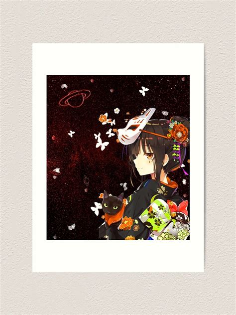 Anime Girl Japanese Waifu Kawaii Neko Cat Kitsune Mask Art Print For Sale By Adrianabarajasc
