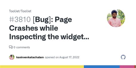 [bug] page crashes while inspecting the widget with csa · issue 3810 · tooljet tooljet · github