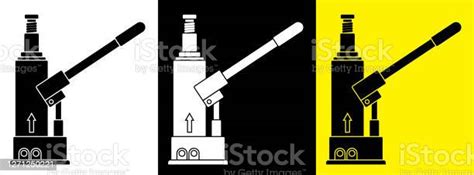 유압 자동차 잭 아이콘 수리점의 자동차 벨트 리프트가 증가했습니다 바퀴를 바꾸기 위해 수송을 들어 올릴 수 있습니다 벡터 강철에 대한 스톡 벡터 아트 및 기타 이미지