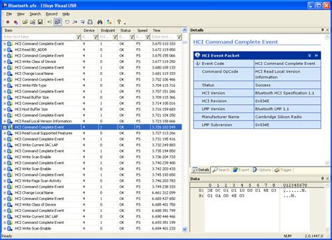 Ellisys Visual Usb Class Decoder Bluetooth Hci