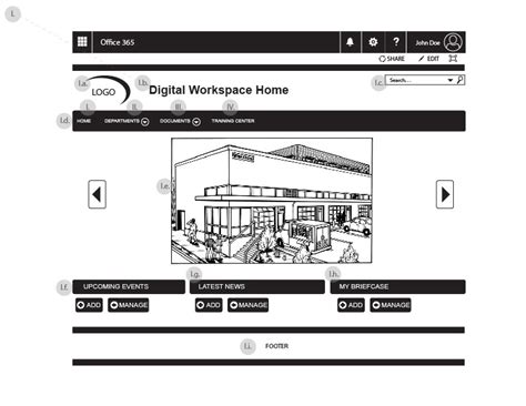 Digital Workspace Sharepoint Template Wireframe Jason Morees Portfolio