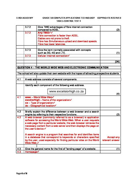 2022 Grade 10 Computer Application Technology Task 5 Control Test 4 • Teacha