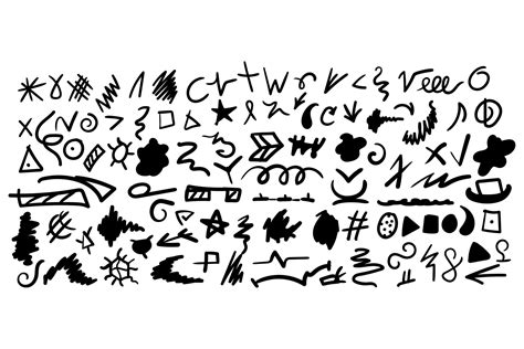 Dashes Lines Symbols Hand Drawn Black Set 23786406 Vector Art At Vecteezy