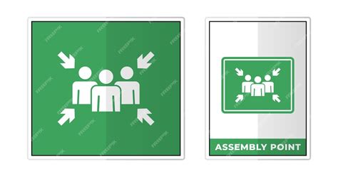Premium Vector Assembly Point Sign Label Symbol Icon Vector Illustration