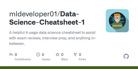 GitHub Mldeveloper01 Data Science Cheatsheet 1 A Helpful 4 Page Data Science Cheatsheet To