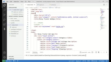 Money Expense Tracker App With Mongodb Bharat Intern Task 2 Bharat