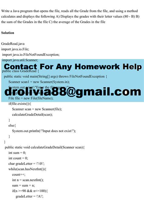 Write A Java Program That Opens The File Reads All The Grade From Tpdf