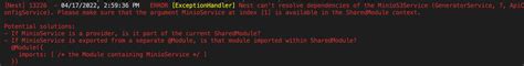 nest can t resolve dependencies of the minioservice · issue 19