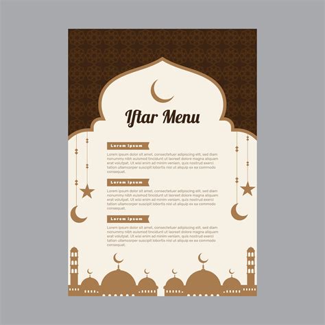 Islamic Iftar Menu Design Vector 40726157 Vector Art At Vecteezy
