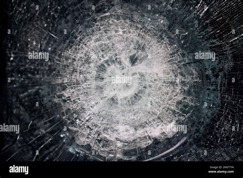 Bulletproof Glass After Test Bulletproof Glass With Cracks And A